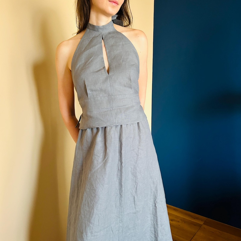 Grey Halter Top - Etsy