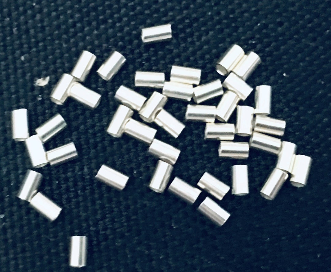 925 Bright Sterling Silver Micro Mini Tubular Crimps 1mm X .50mm Hole X ...