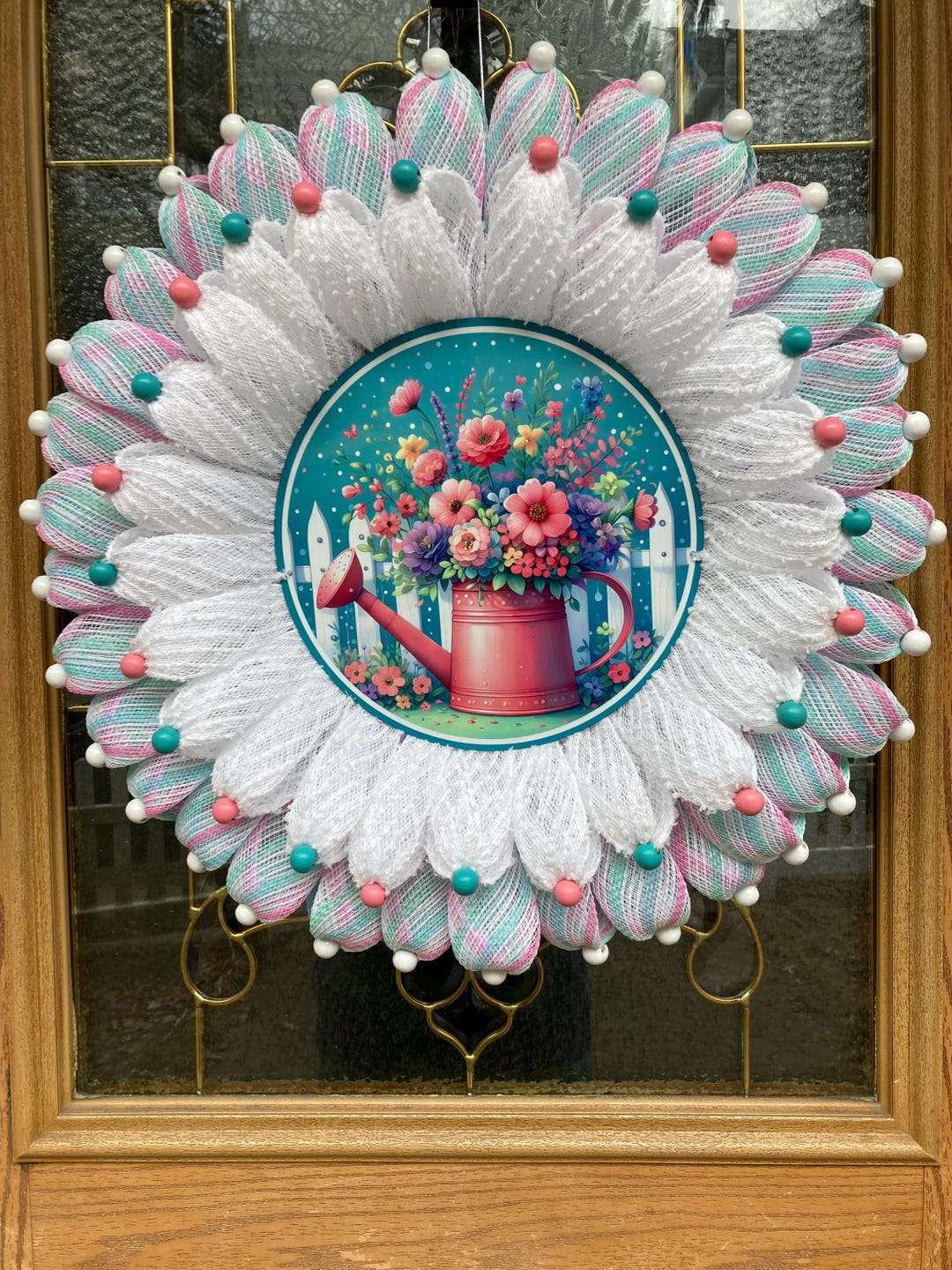 Cheerful Daisy Chain Petal Wreath for Front Door - Everyday Welcome ...