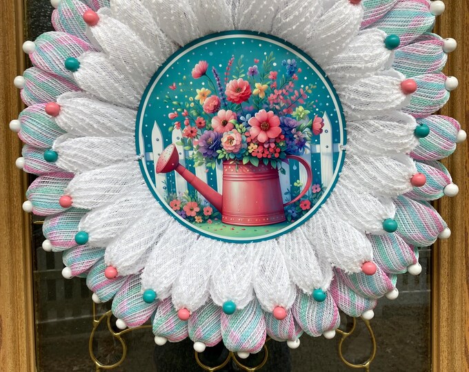 Cheerful Daisy Chain Petal Wreath for Front Door - Everyday Welcome ...