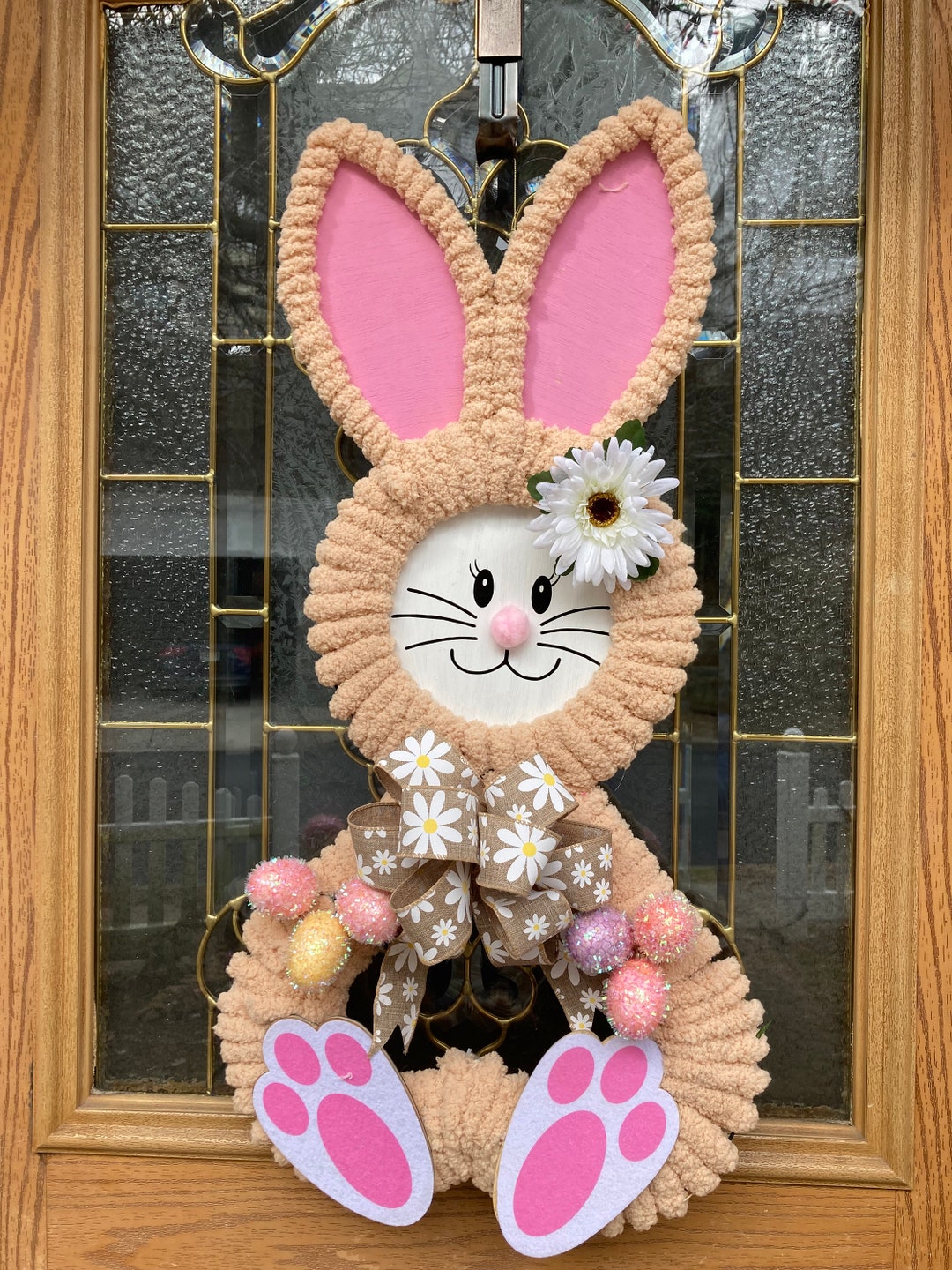 Bunny Easter Wreath, Spring Wall Decor,easter Front Door Decor ...