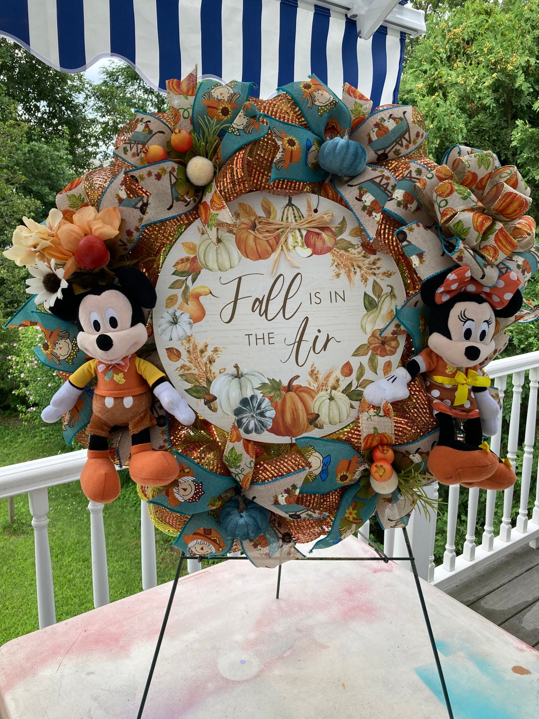 Mickey and Minnie Thanksgiving Wreath Disney Wreath Fall - Etsy
