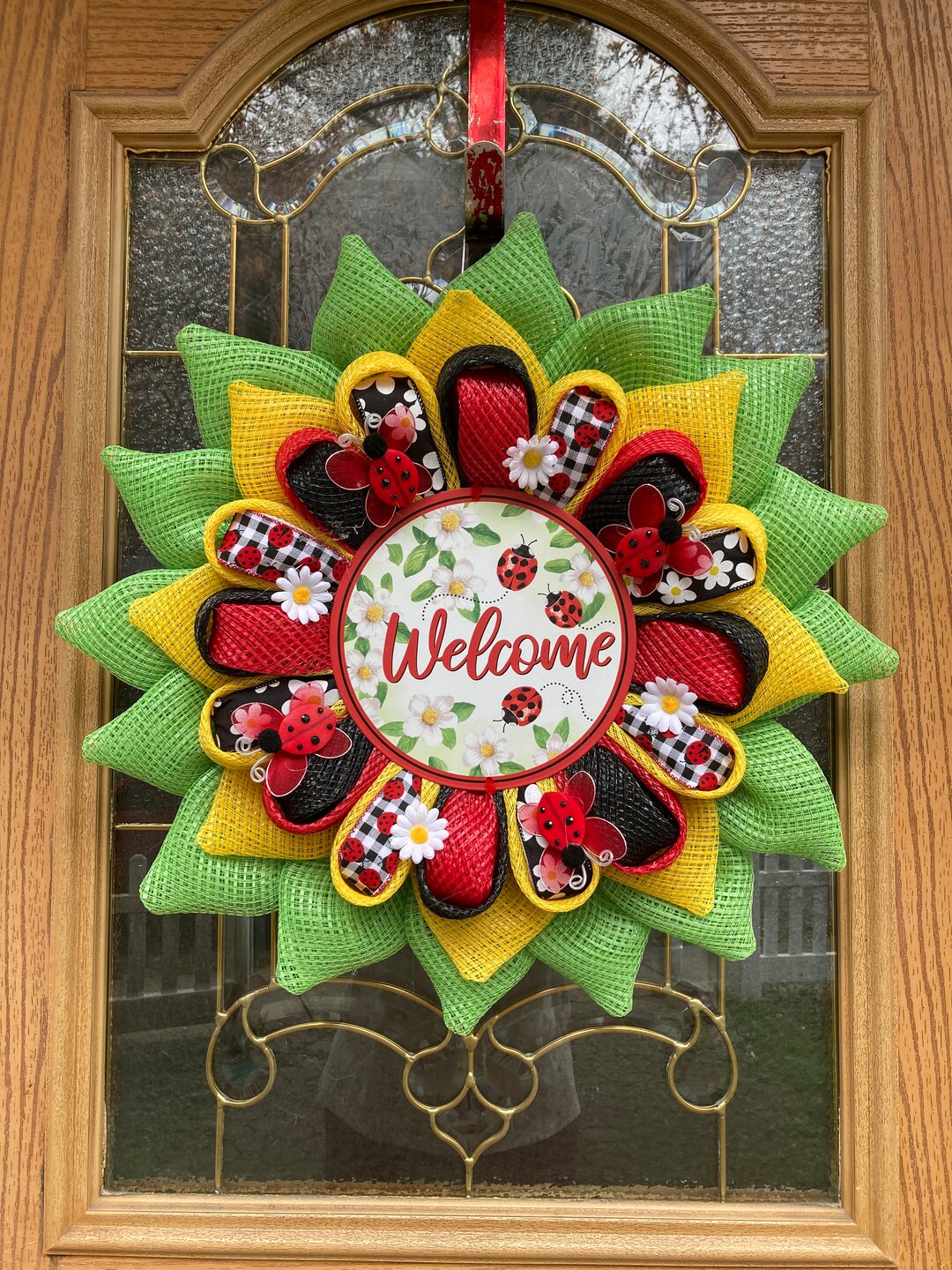 Ladybug Wreath, Everyday Welcome Wreath, Everyday Wreath, Front Door ...