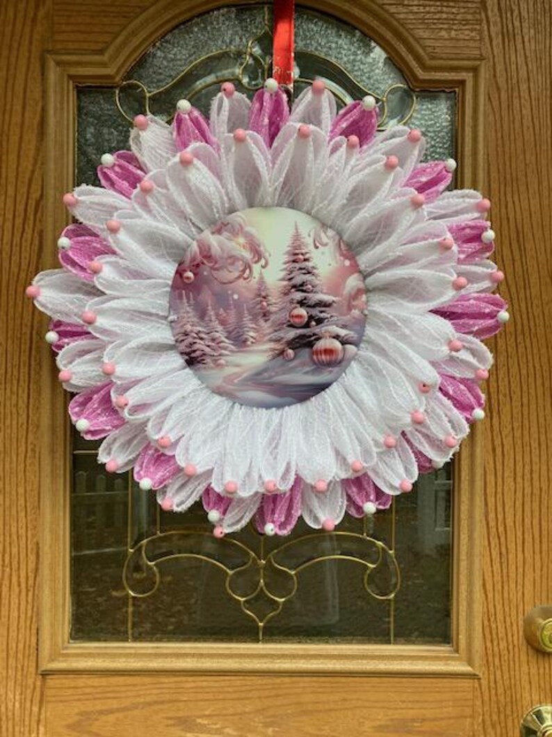 Festive Winter Christmas Door Wreath Decor - Etsy