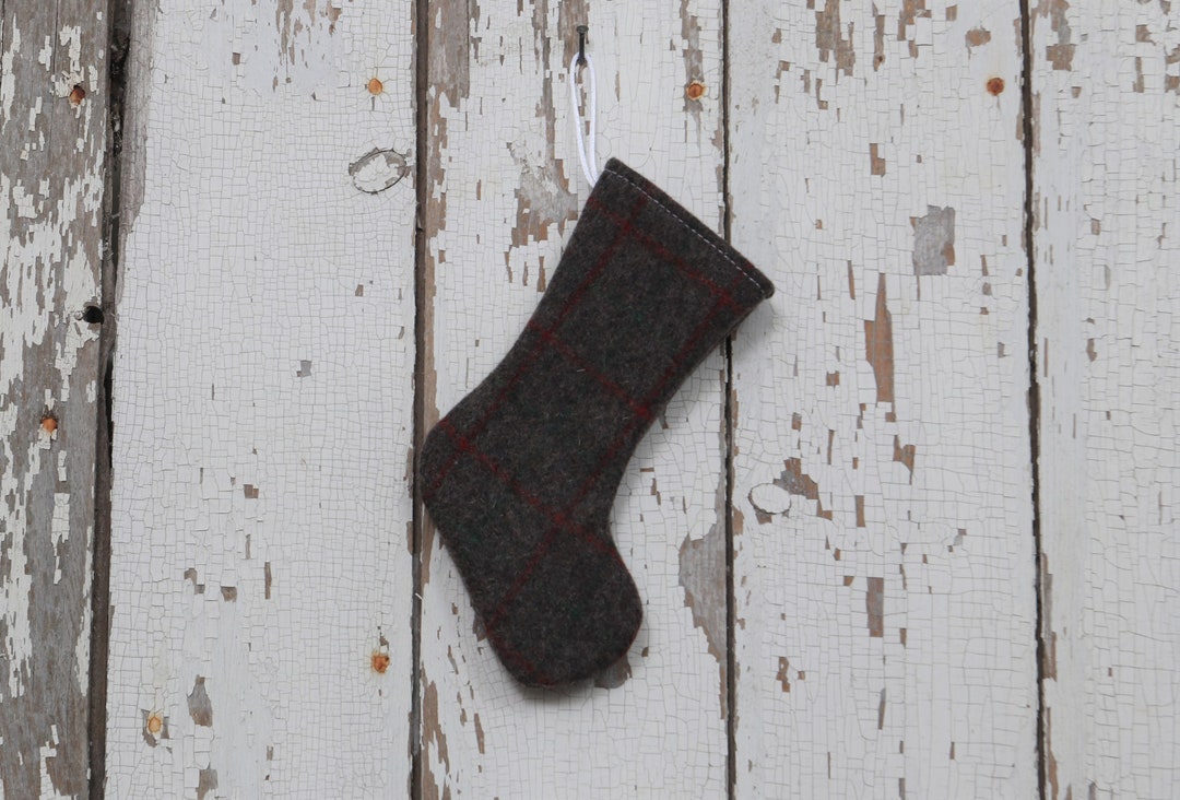 MINI Christmas Stocking Created From Up-cycled Vintage Wool Coat ...