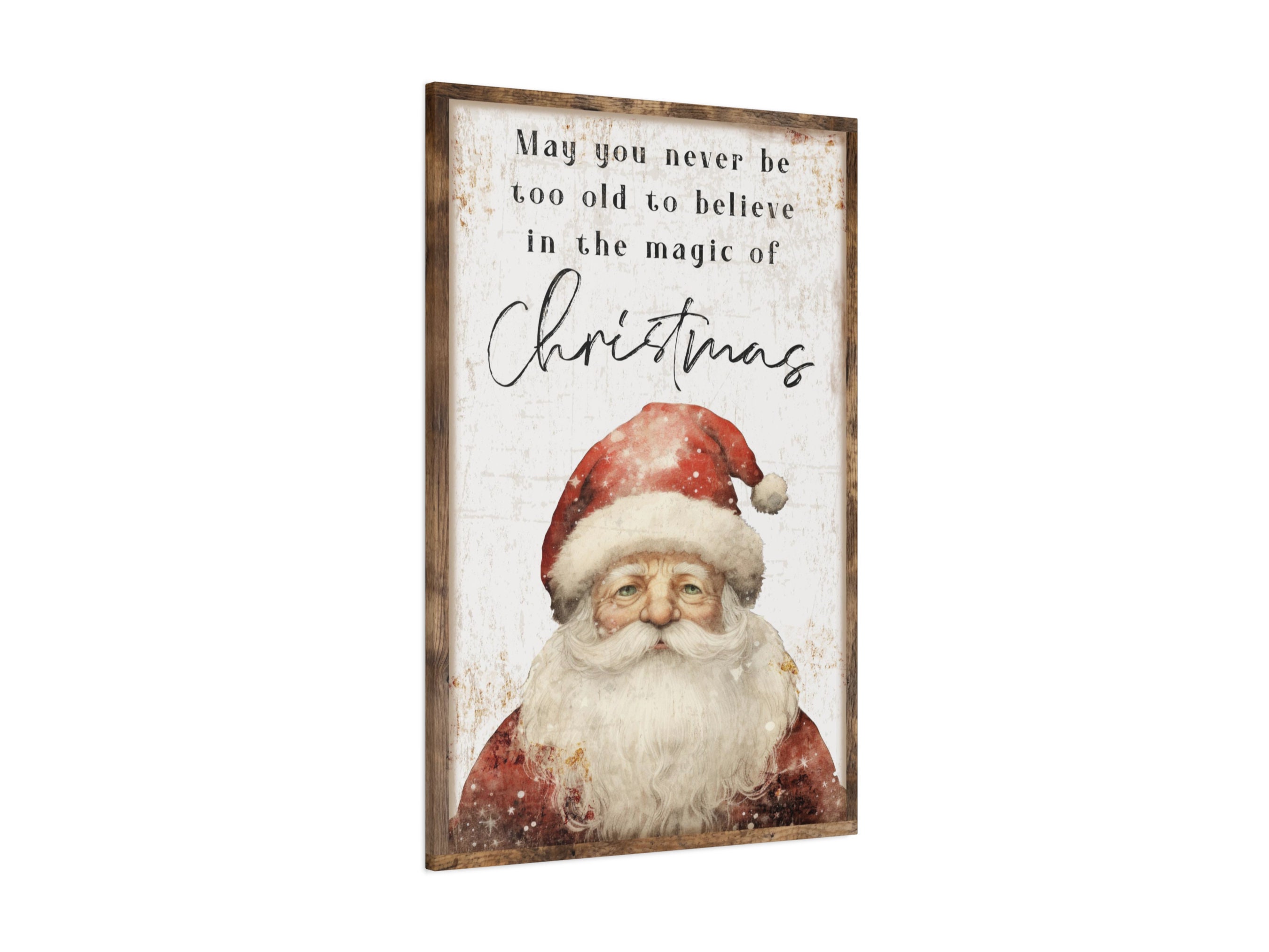 Vintage Santa Sign Christmas Decor Rustic Modern Farmhouse Cottage ...