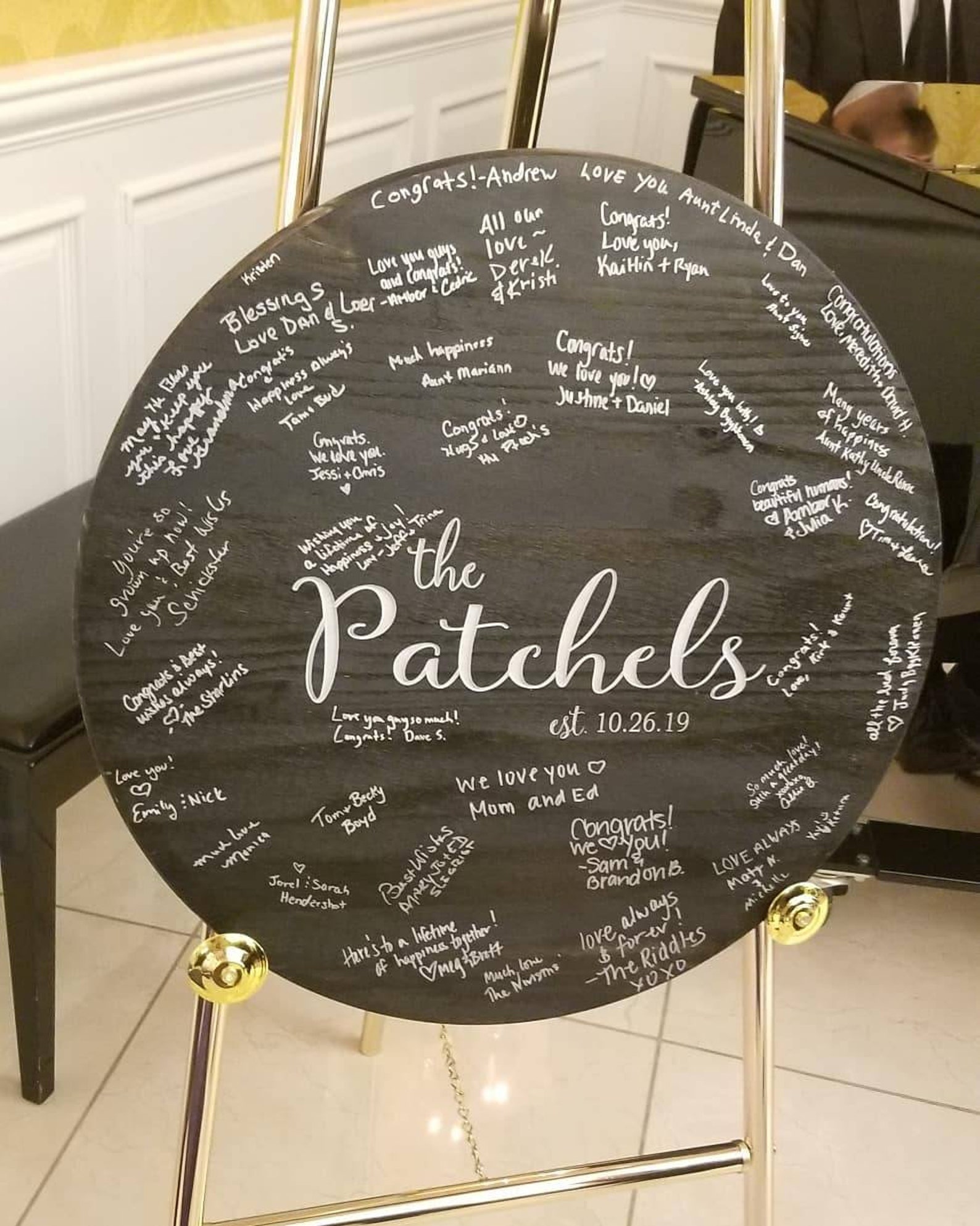 Round Wedding Guest Book Sign - Etsy