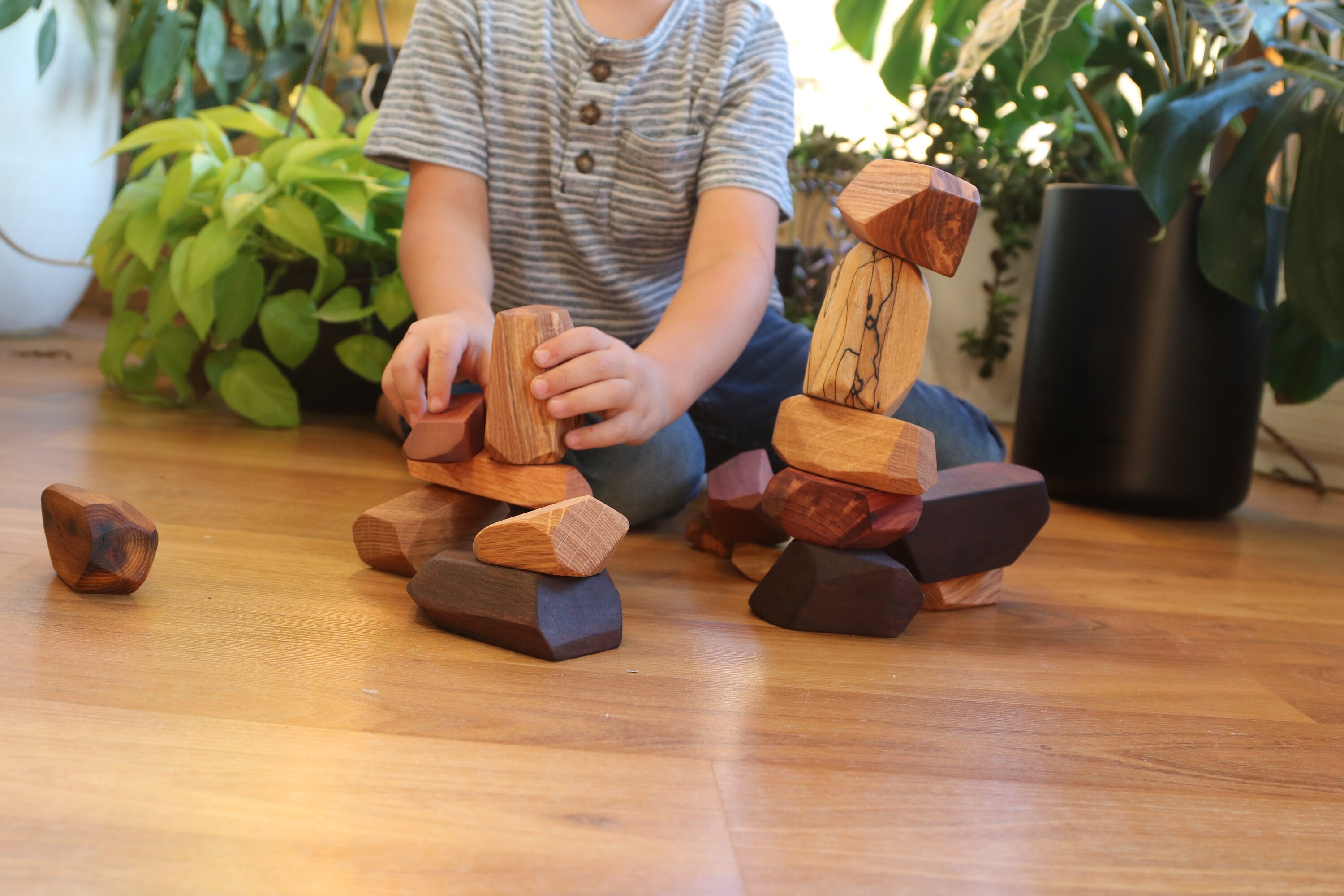 Wooden Stacking Rocks-balancing Stones-tumi Ishi-19 Pc Set - Etsy