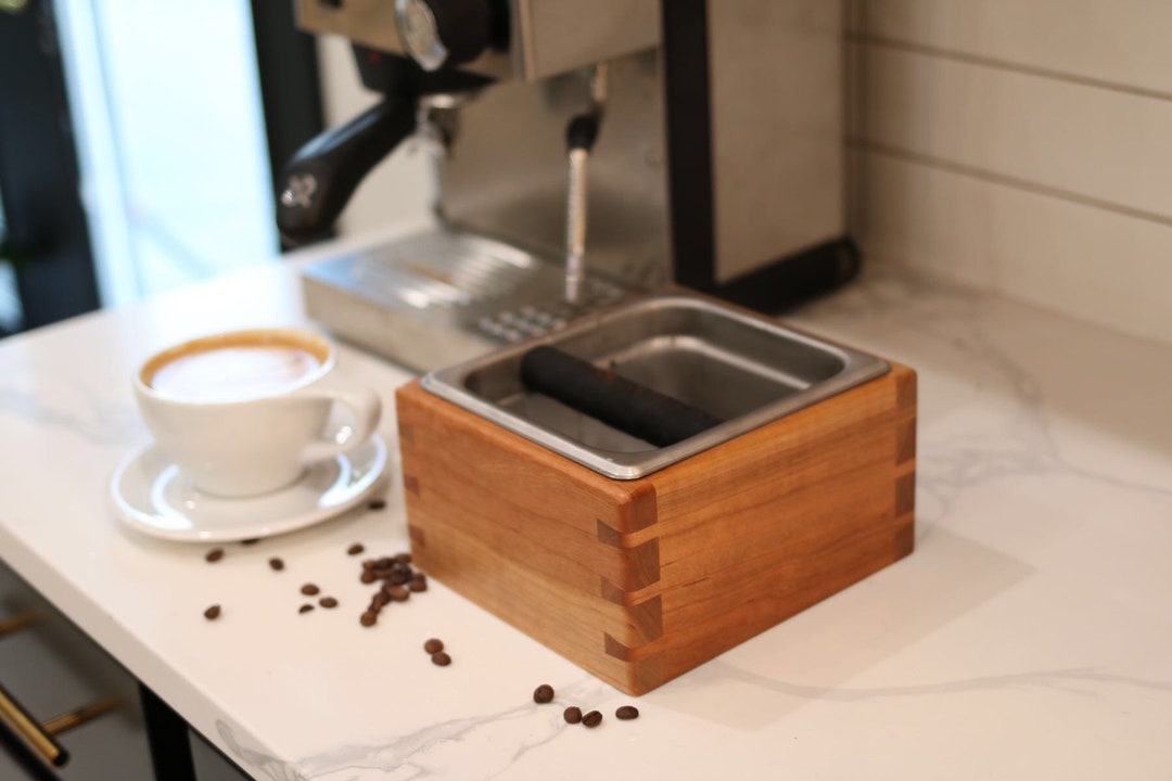 Wooden Espresso Knock Box, Coffee Bar Knock Box, Zero Waste Gift, Gift ...