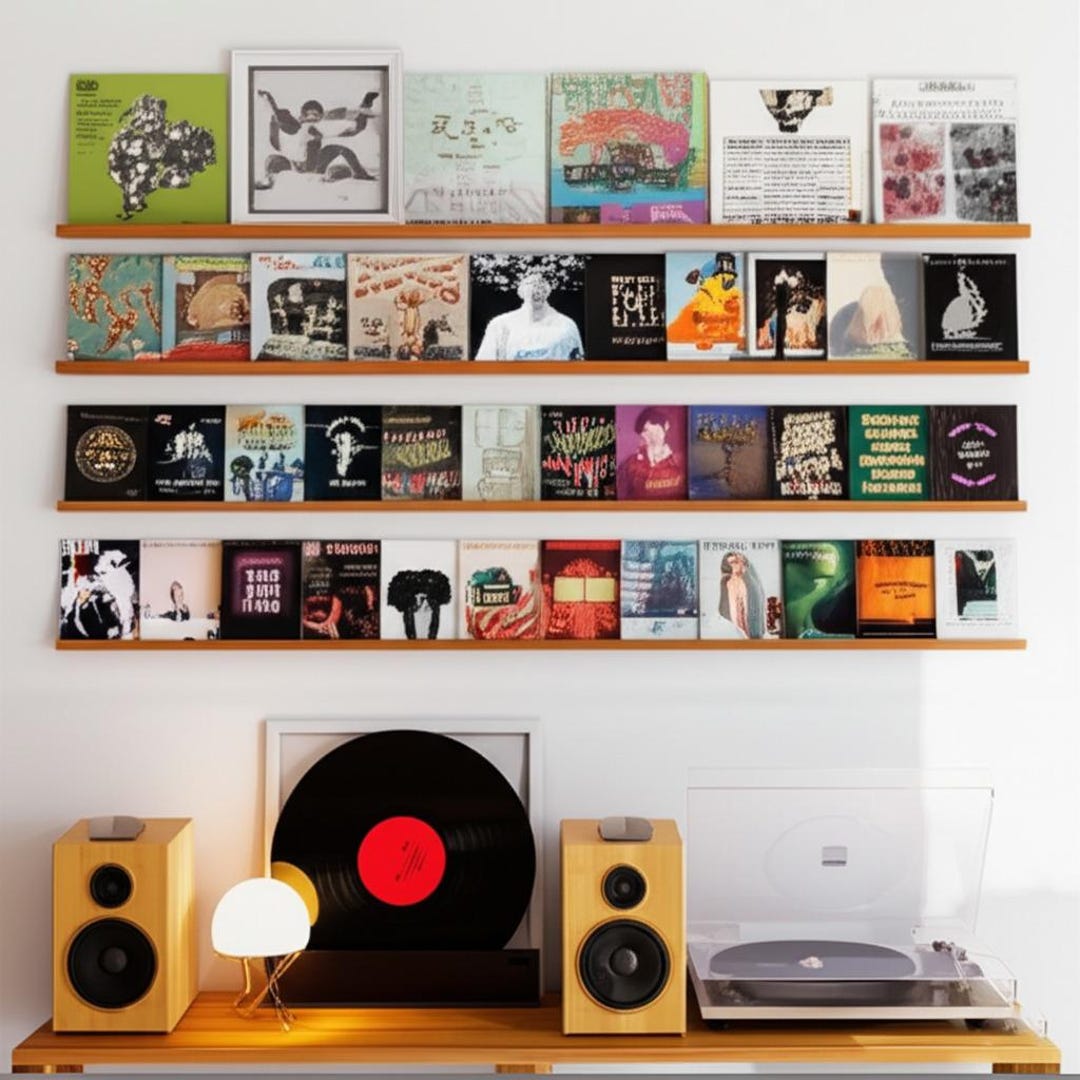 Vinyl Record Display Shelf, Vinyl Display, Wooden Floating Record ...