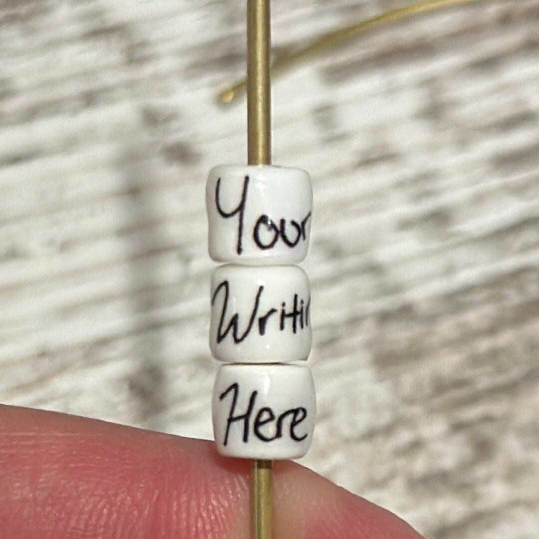 Handwriting Transfer Word Beads, Custom Word Beads, Name Beads ...