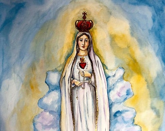 Our Lady of Fatima Paintings - Etsy