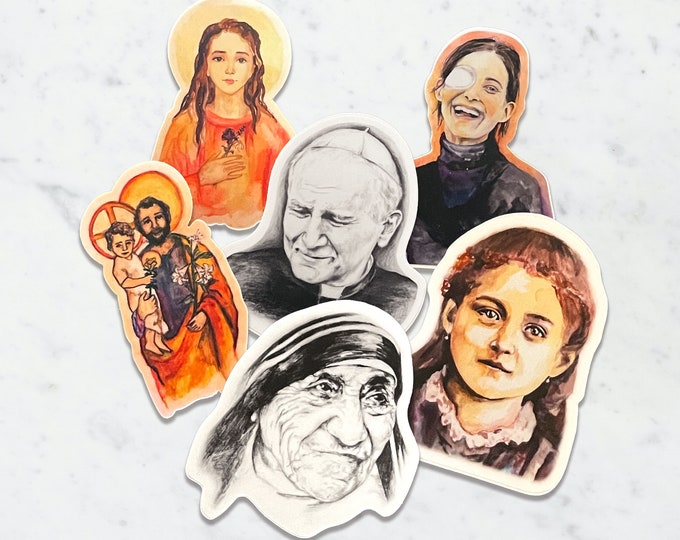 Clear 2" Vinyl Stickers, Holy Family Hearts Vinyl Stickers, Sacred ...