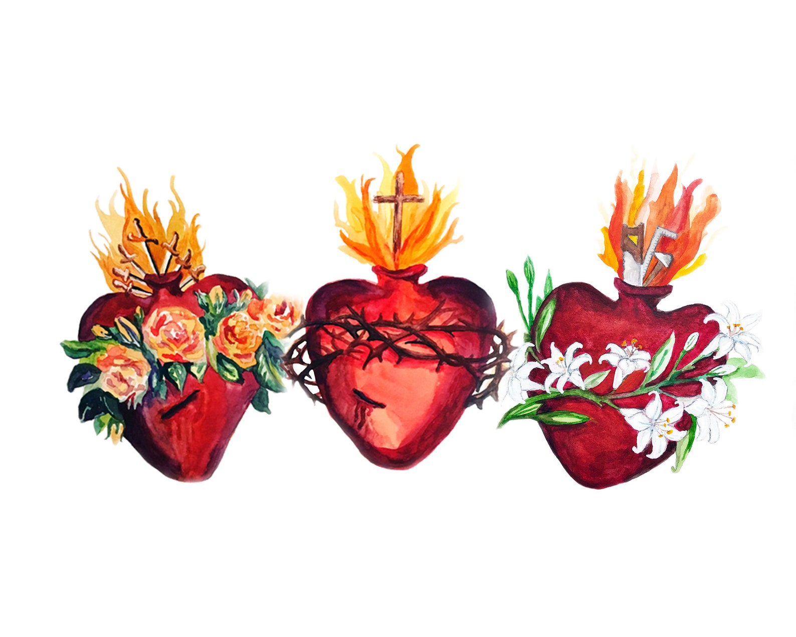 Hearts of the Holy Family Digital Download Three Hearts - Etsy UK