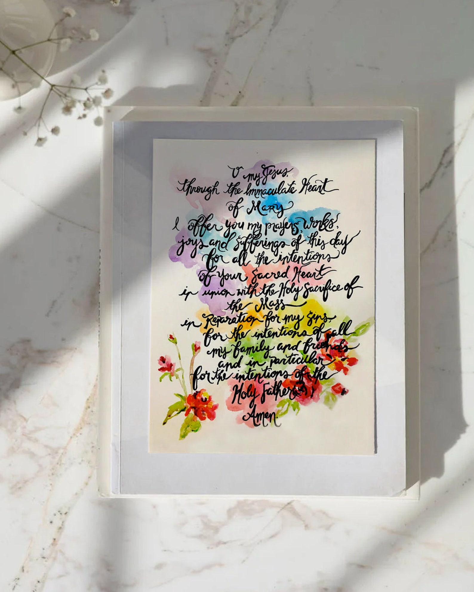 Catholic Morning Offering Prayer, Watercolor Art Print - Etsy