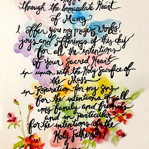 Catholic Morning Offering Prayer, Watercolor Art Print - Etsy
