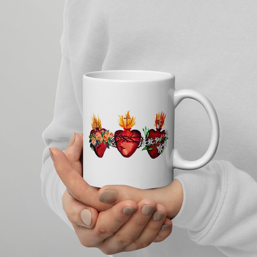Hearts of the Holy Family JMJ Mug - Etsy