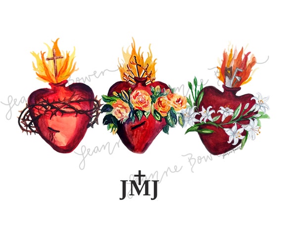 Jesus Mary Joseph JMJ Sacred Heart of Jesus Immaculate - Etsy