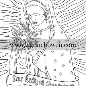 Our Lady of Guadalupe Coloring Page, Catholic Coloring Sheet, Digital ...