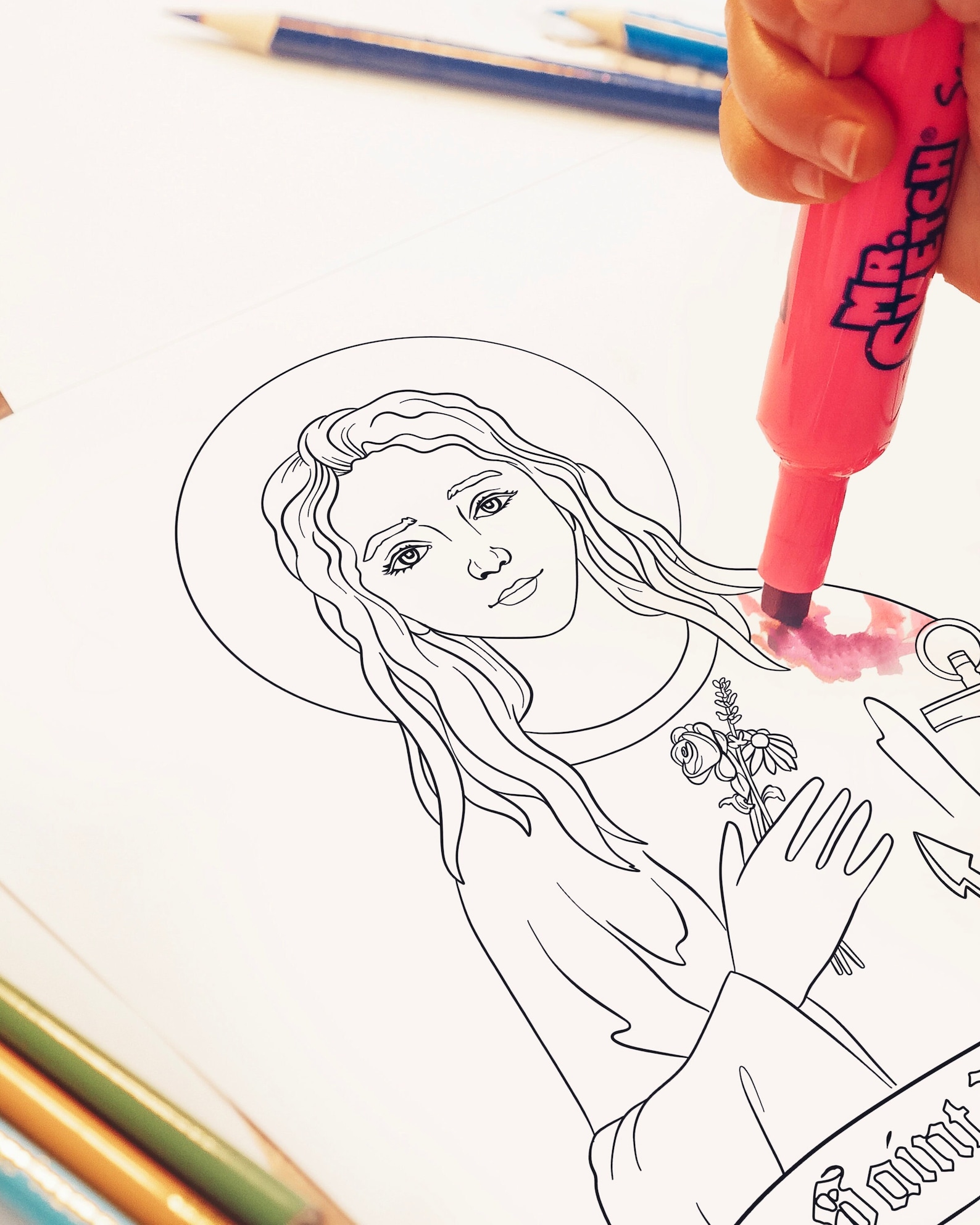 Saint Philomena Coloring Sheet Saints Coloring Sheet Digital - Etsy
