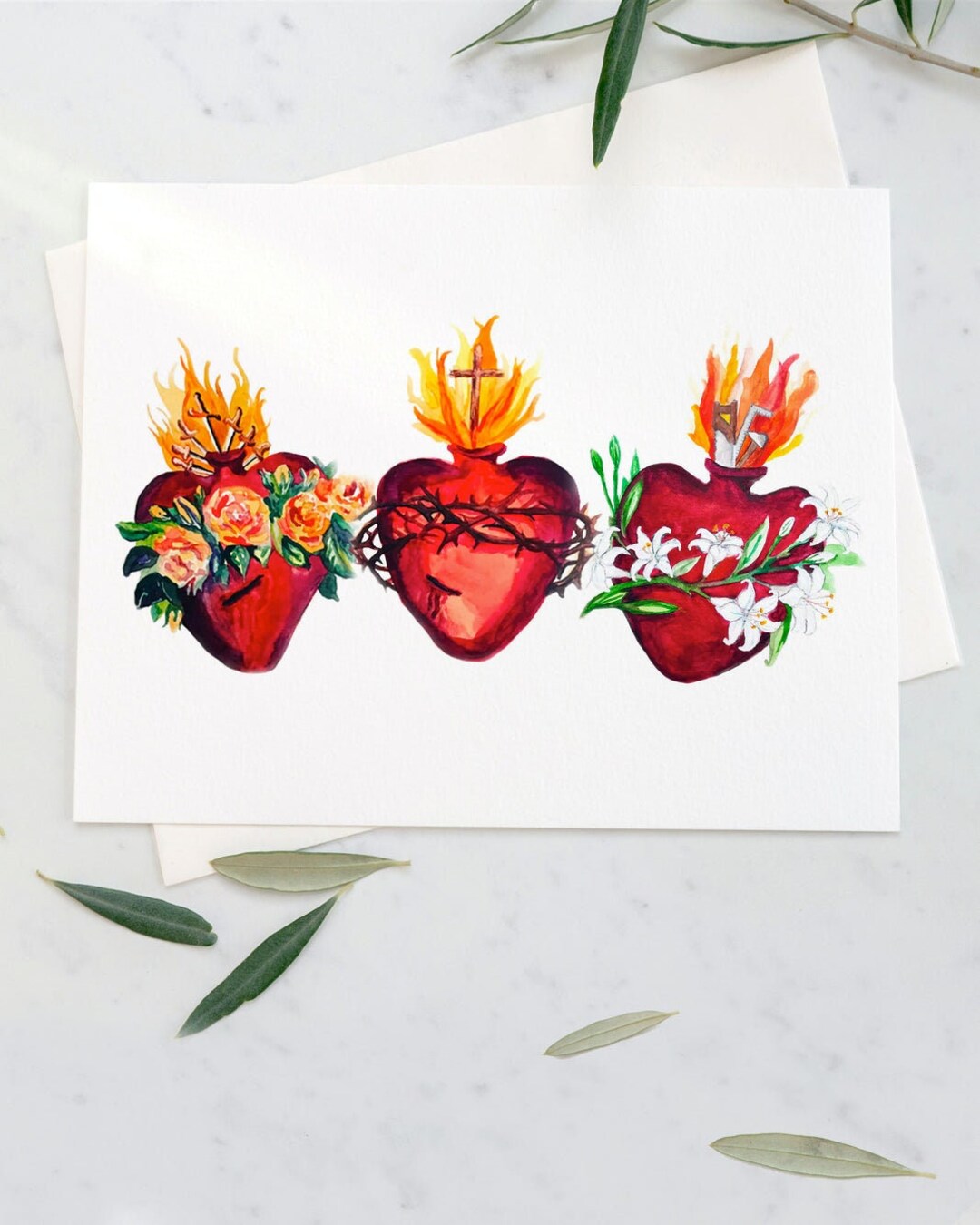 Hearts of the Holy Family 5 Card Pack, Sacred Heart Card, Holy Family ...