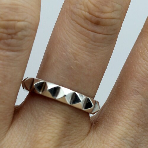 Silver Studded Ring | Etsy