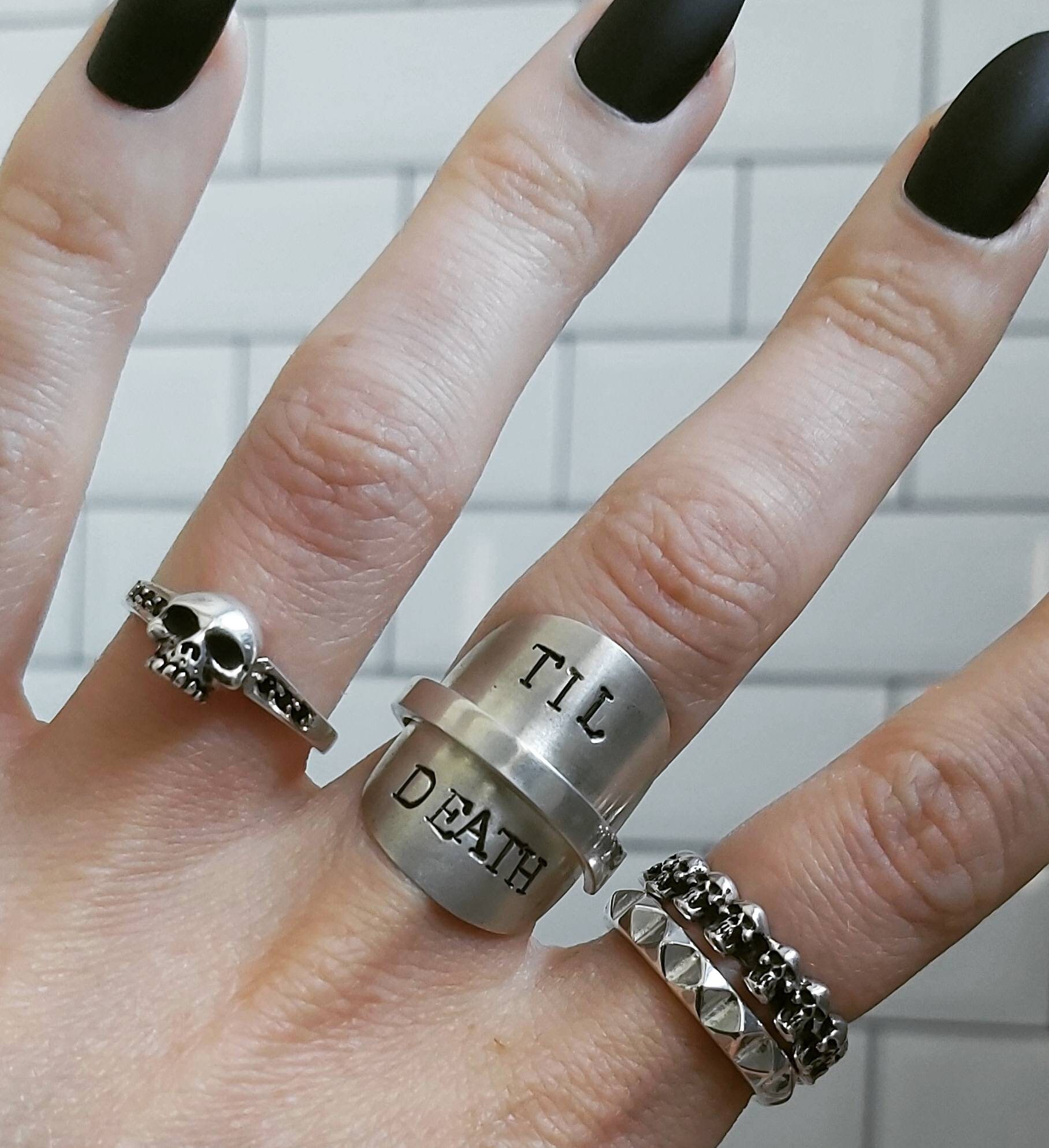 Silver Studded Ring | Etsy