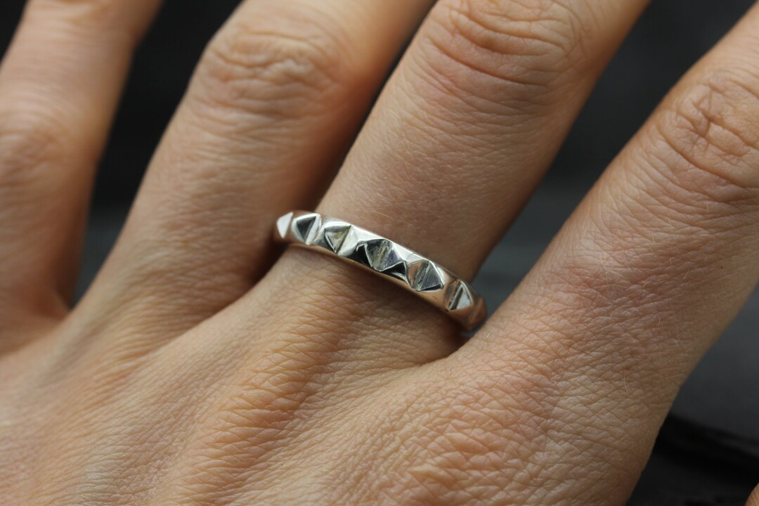 Silver Studded Ring - Etsy