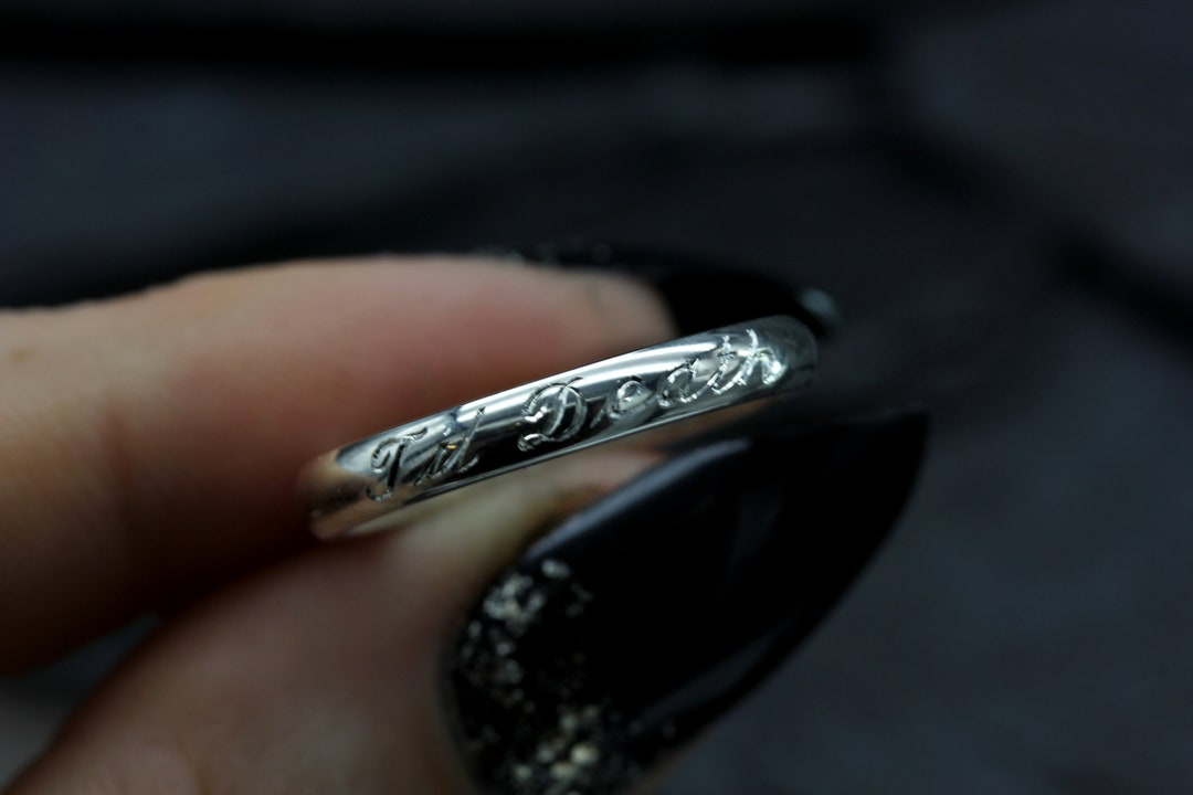 Til Death Wedding Ring, Silver Til Death Ring, Women's Til Death Ring ...