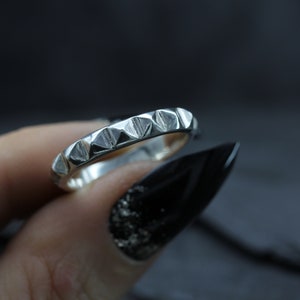 Silver Studded Ring - Etsy