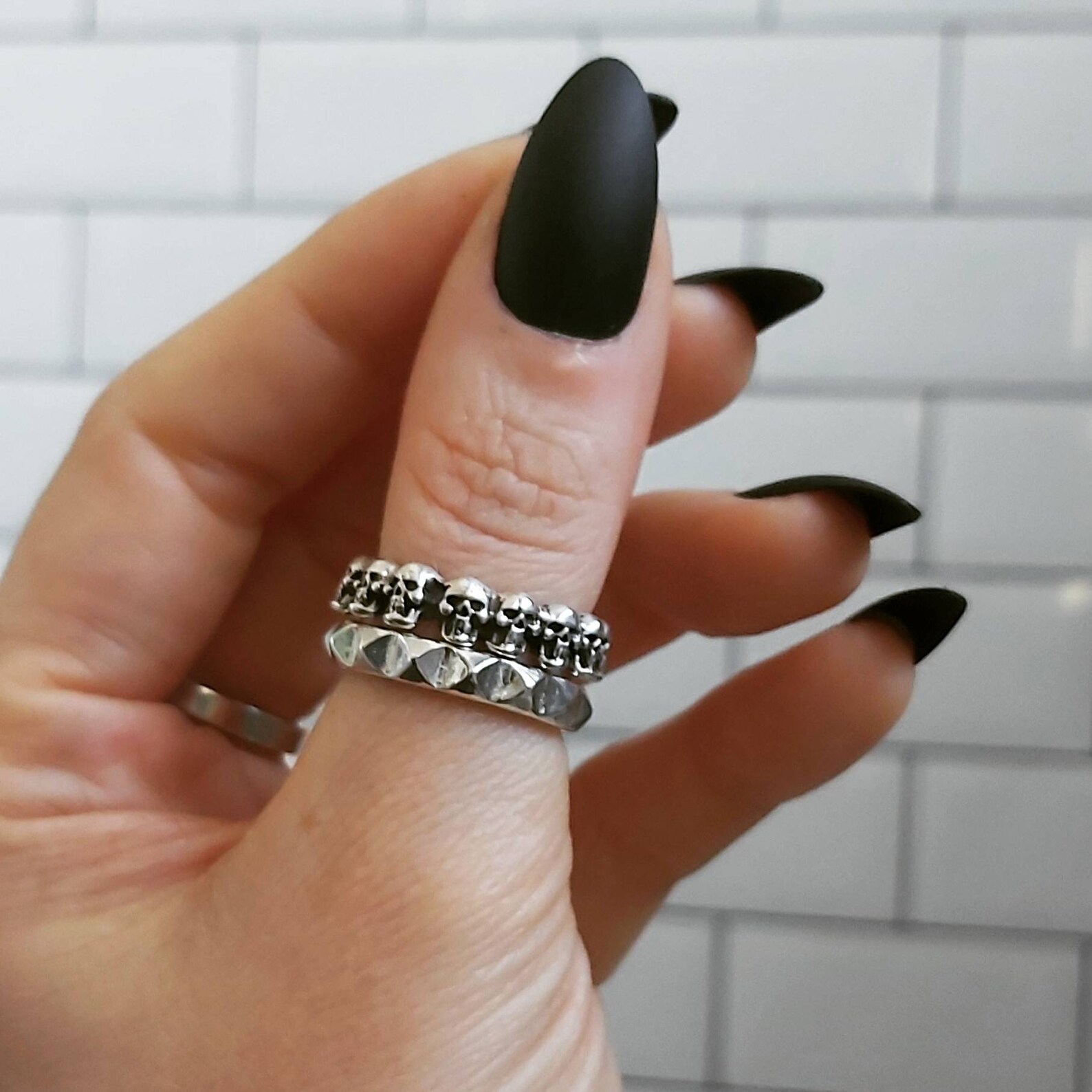 Silver Studded Ring - Etsy