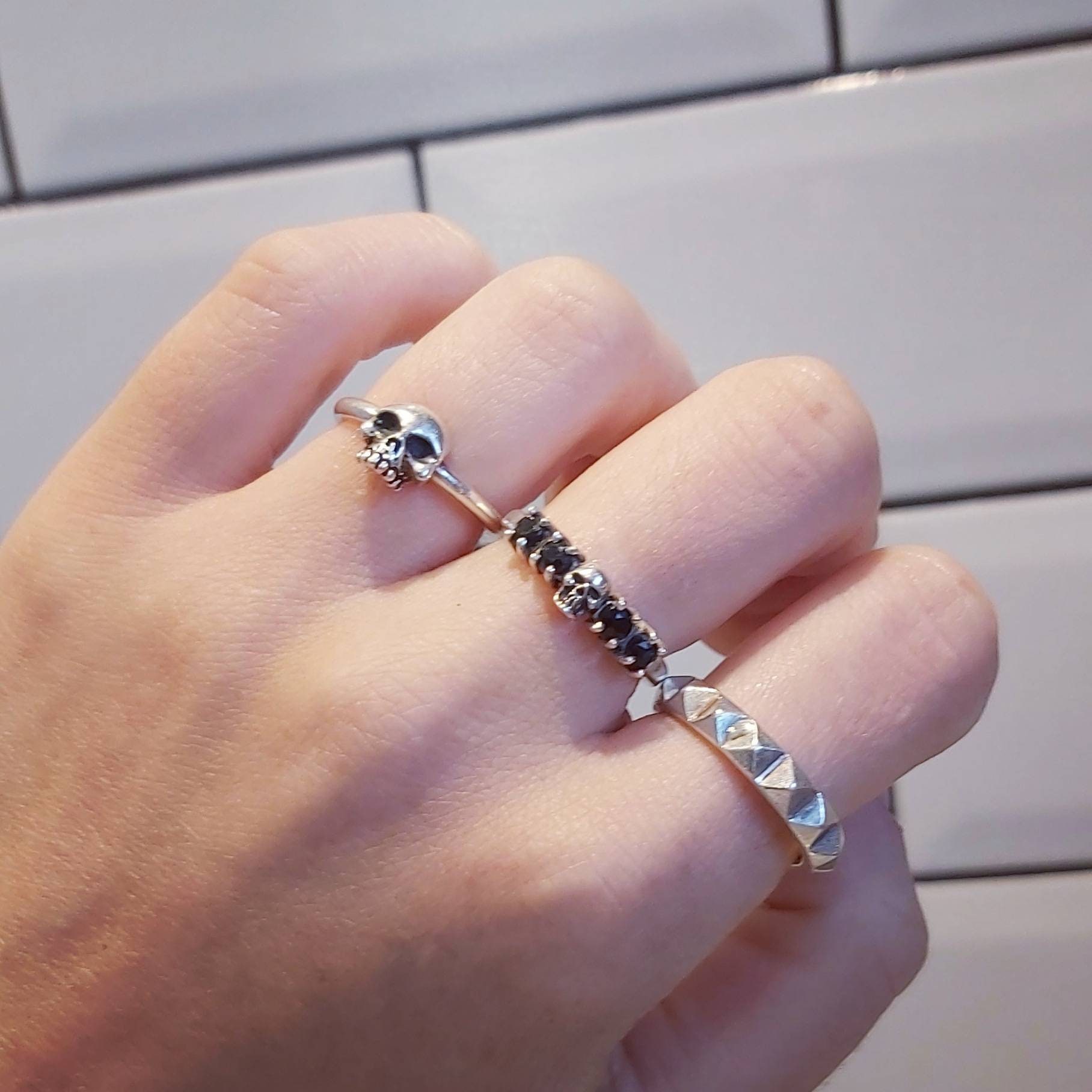 Silver Studded Ring | Etsy