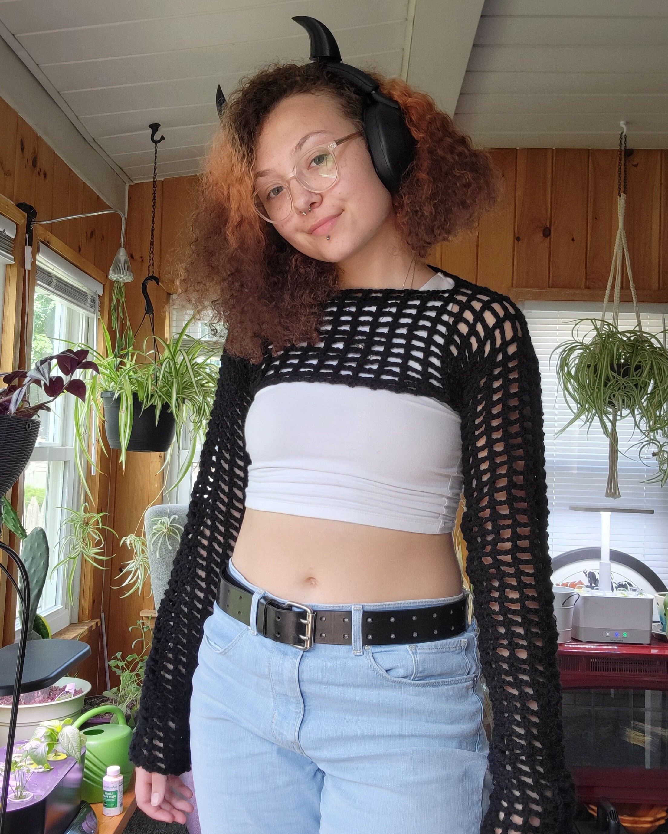 Crochet Black Mesh Shrug/bolero - Etsy