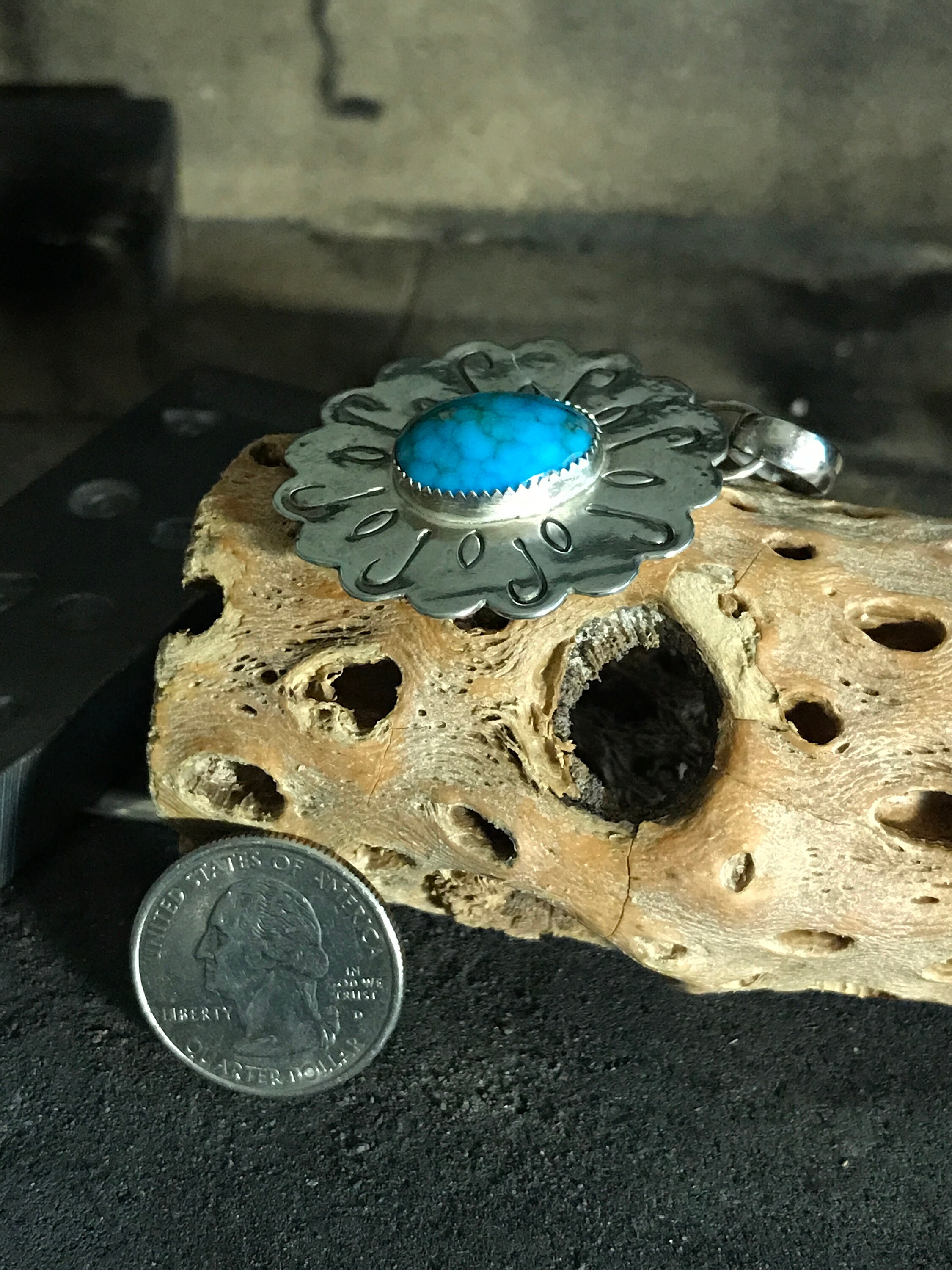 Kingman Waterweb, Spiderweb Turquoise Pendant - Etsy