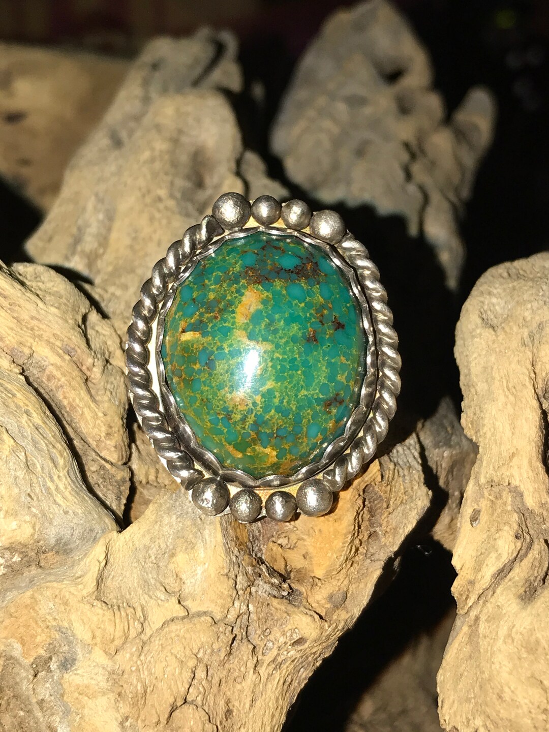 Kingman Turquoise, Spiderweb, Multi-color, Sterling Silver Ring. - Etsy