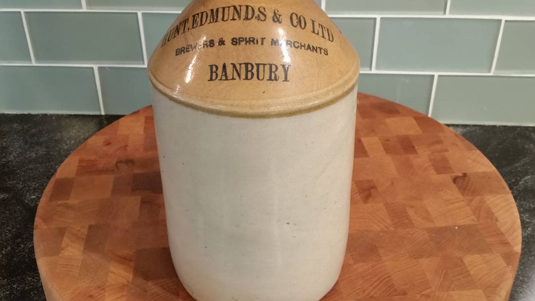 Antique English Hunt and Edmunds LTD Stoneware Flagon -skeytamwoth ...