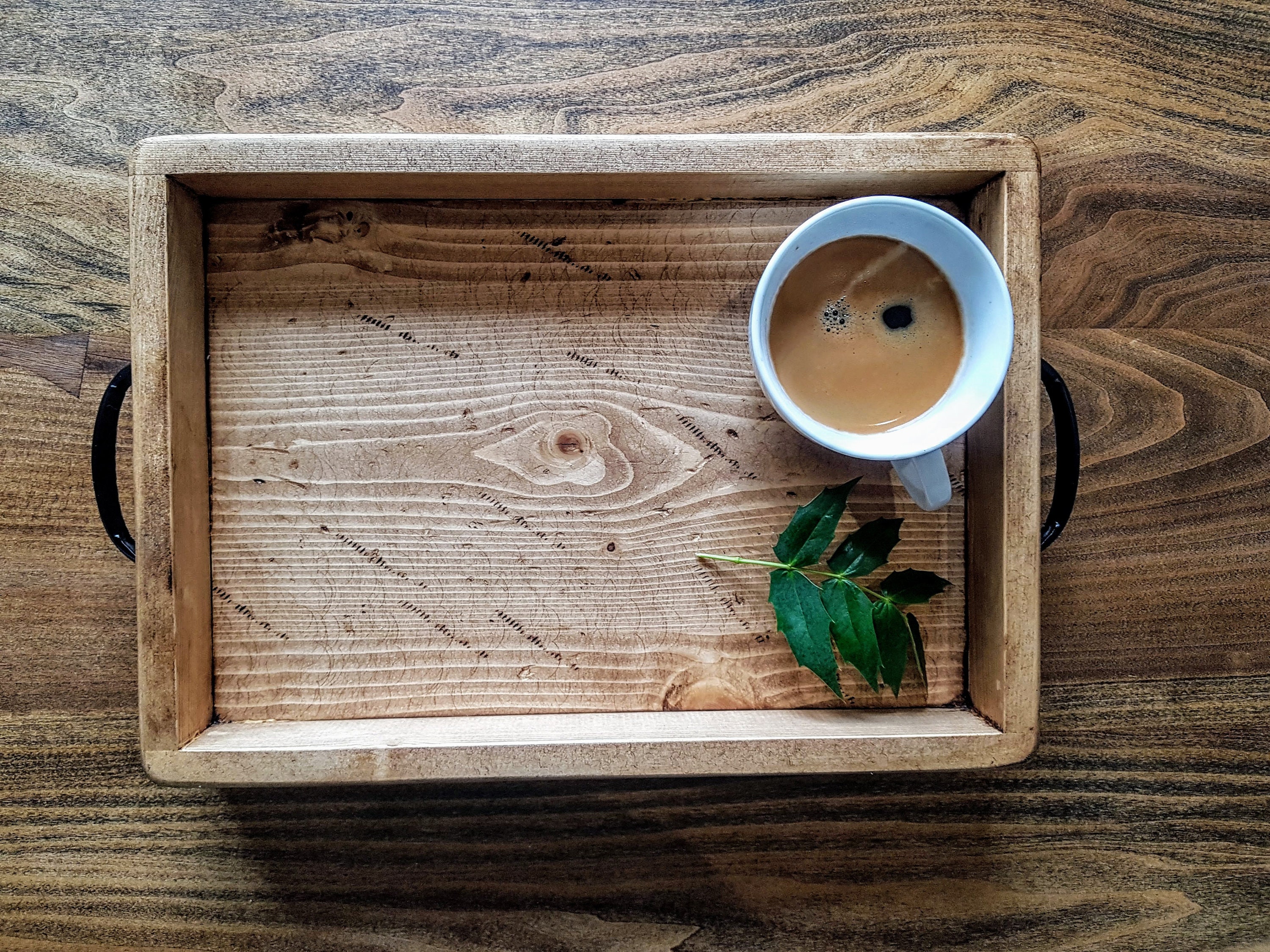 Large Rustic Wood Coffee Serving Tray / Ottoman Tray / Breakfast in Bed ...