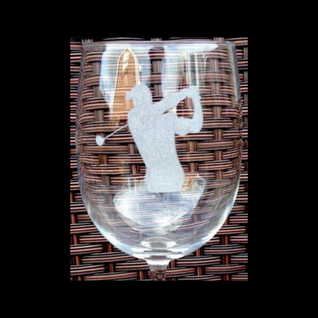 Golf Gift / Engraved Wine Glass / Personalized Golf Wine Glass ...