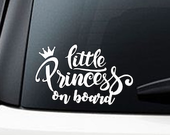 Princess on Board Vinyl Window Decal Cute Sticker Baby Girl - Etsy