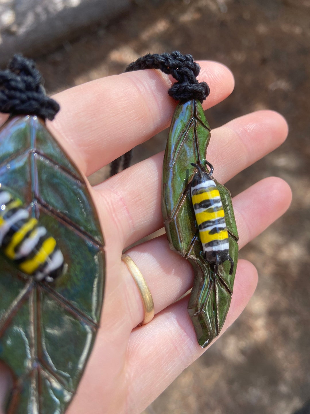 Hungry Monarch Caterpillar Necklace - Etsy