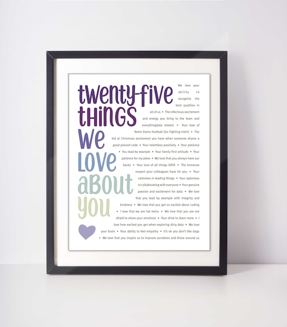 25 THINGS We Love About You 25th Birthday Sister's 25th - Etsy