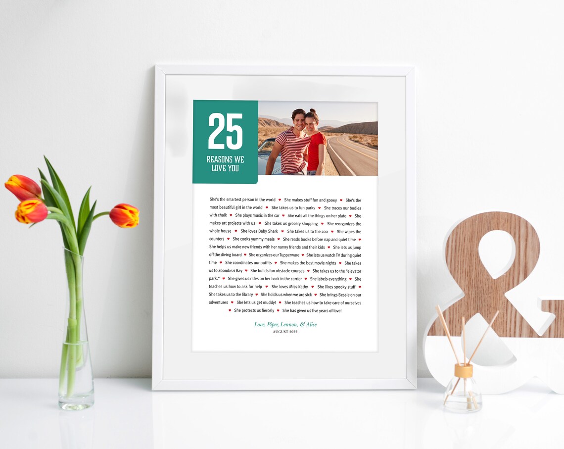 25 THINGS We Love About You; 25th Birthday; Gift for Daughter; Gift for ...