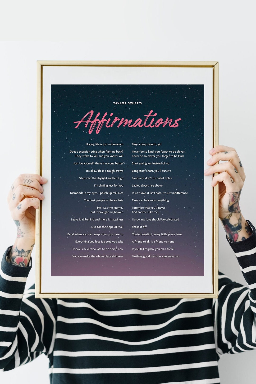 Daily Affirmations in Taylor Swift Lyrics Taylors Version Digital ...
