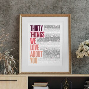 30 THINGS We Love About You; 30th Birthday; Husband's 30th Birthday ...