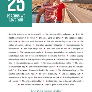25 THINGS We Love About You; 25th Birthday; Gift for Daughter; Gift for ...