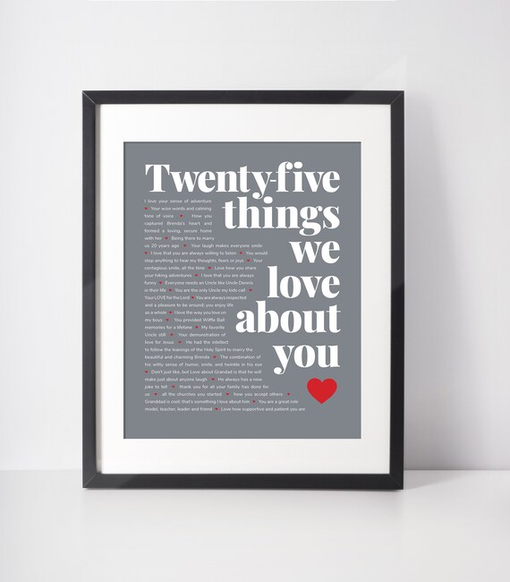 25 REASONS We Love You 25th Birthday Gift Daughter's - Etsy