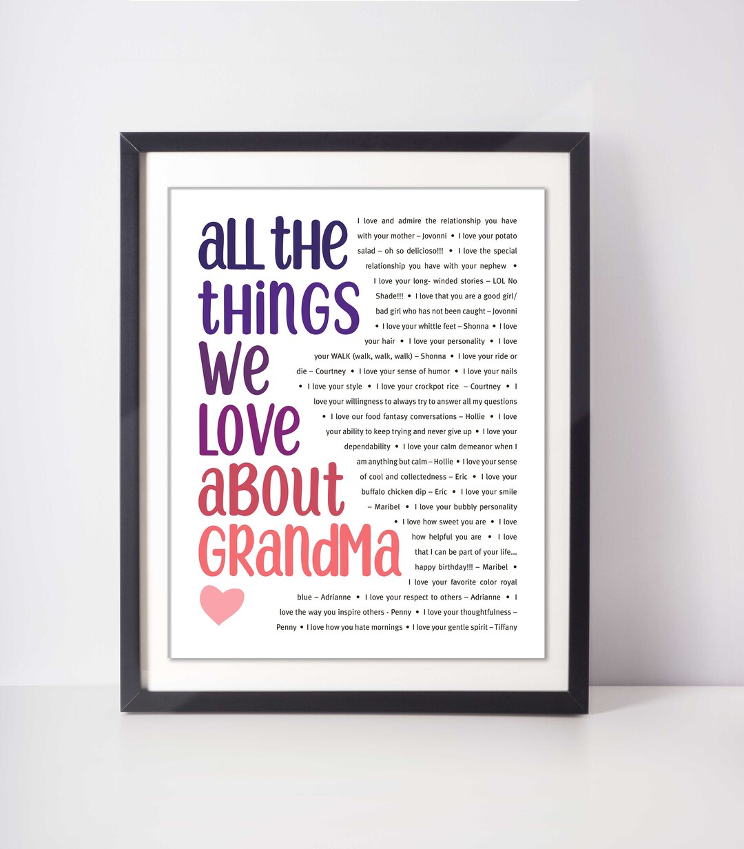 Reasons We Love Grandma Mother's Day Poster Printable Happy Mother's ...
