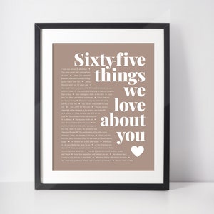 25 THINGS We Love About You; 25th Birthday; Sister's 25th; Friend's ...