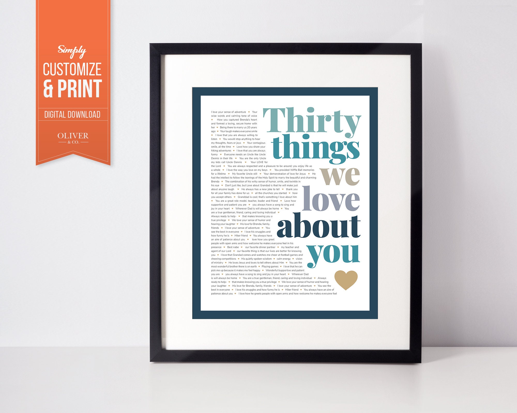 30 THINGS We Love About You; 30th Birthday; Husband's 30th Birthday ...