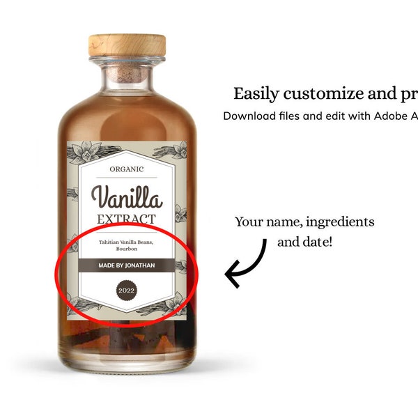 Printable Vanilla Labels Editable - Etsy